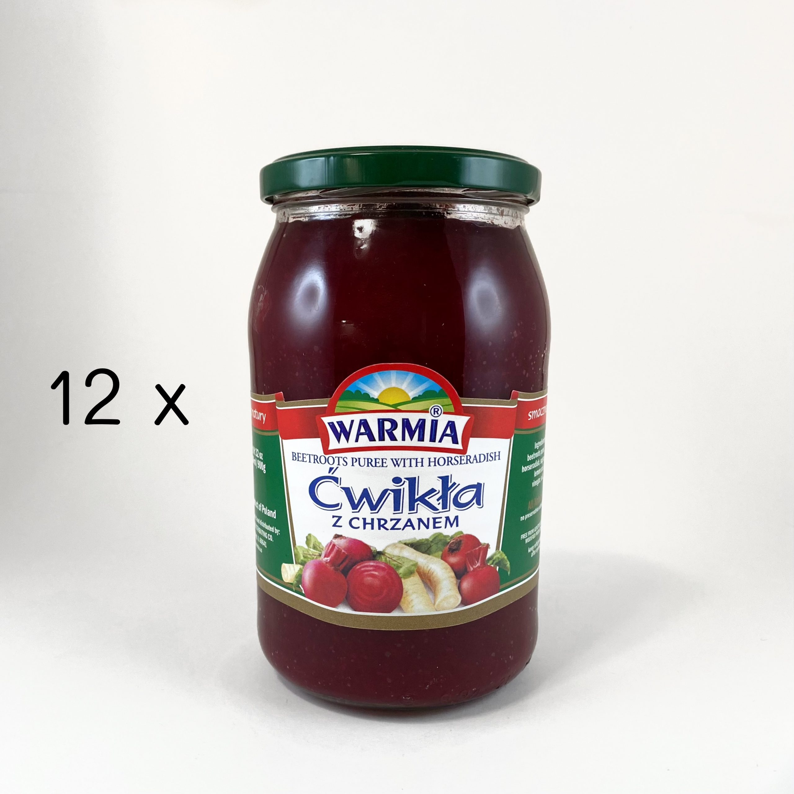 WARMIA Cwikla z chrzanem Box 12 x 900g - Grated beets with horseradish ...