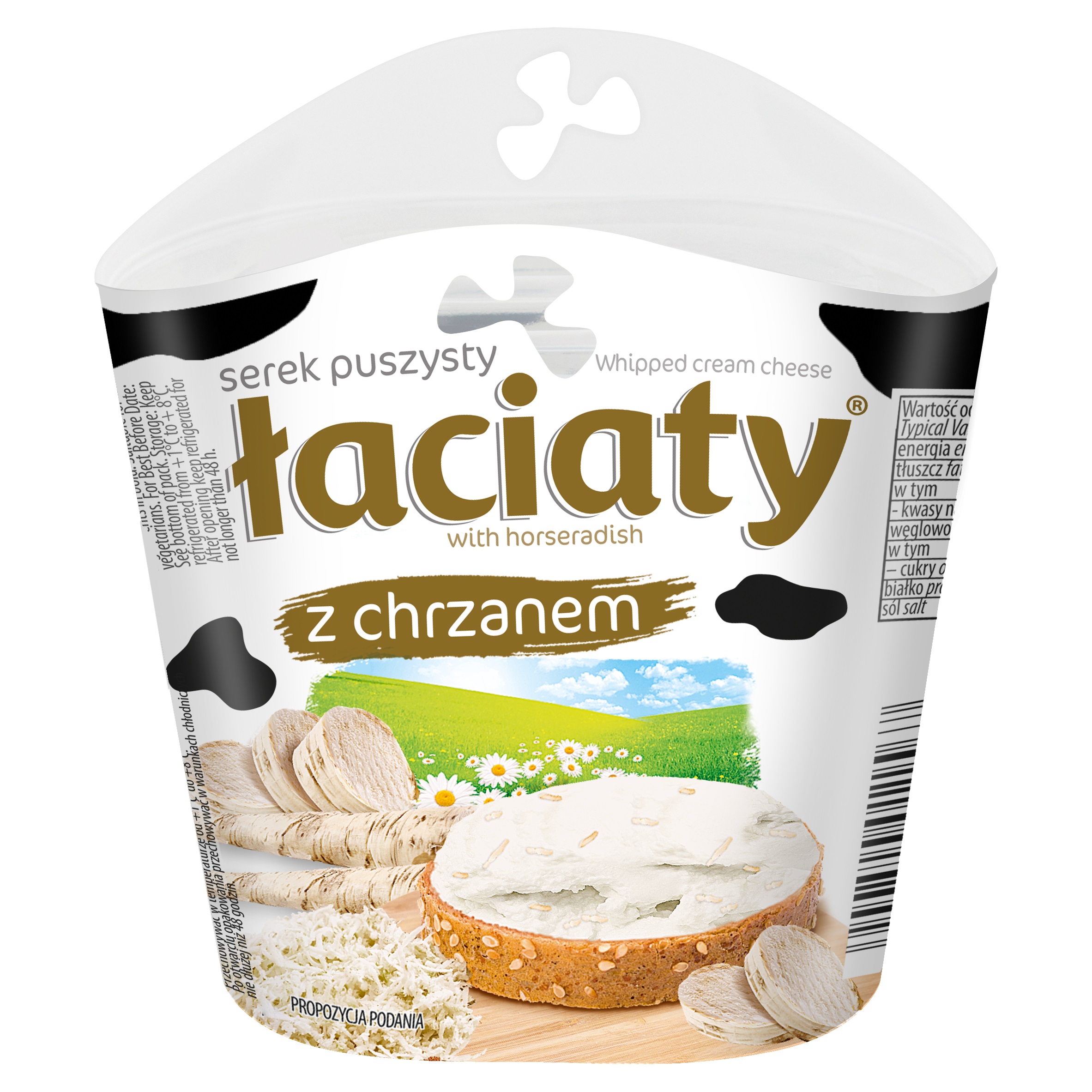 Serek puszysty smietankowy laciaty z chrzanem 150g / Cheese spread with ...